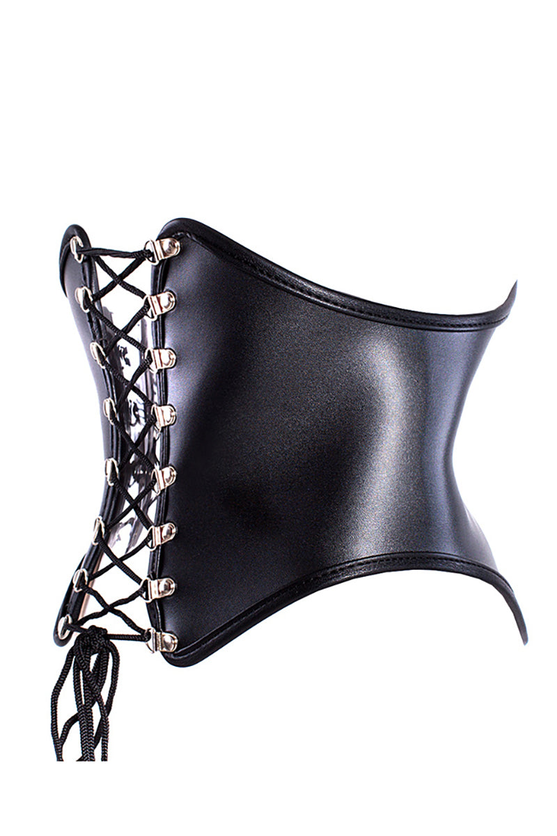 PU Leather Lace-Up Restraint Clothing Adjustable Waist Seal - Triniful