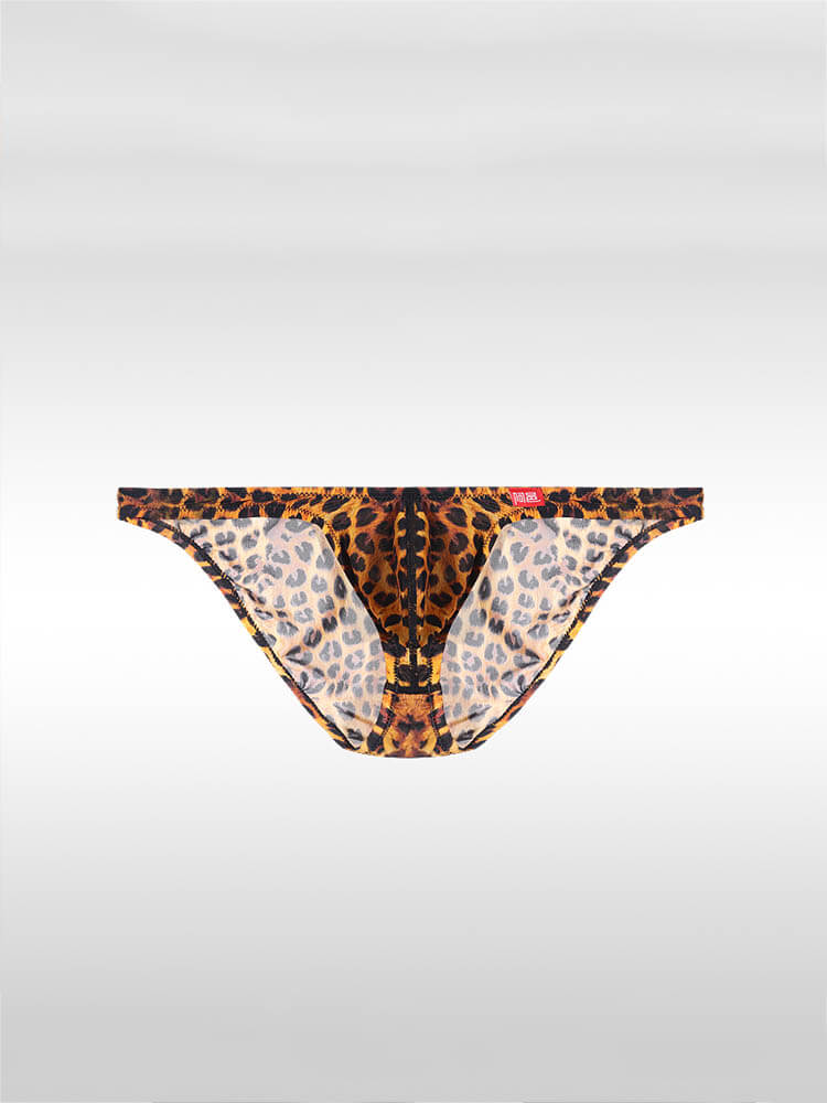 Men's Leopard Print Ultra-Thin Low-Rise Briefs - Triniful