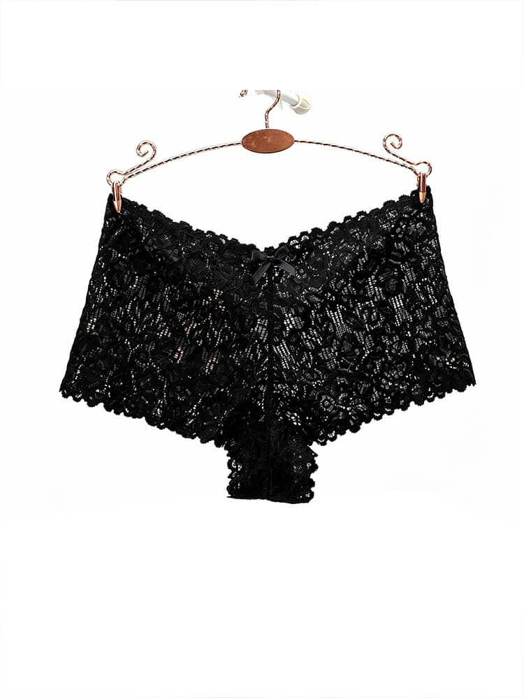 Men's Sexy Openwork Jacquard Lace Boxer Briefs - Triniful