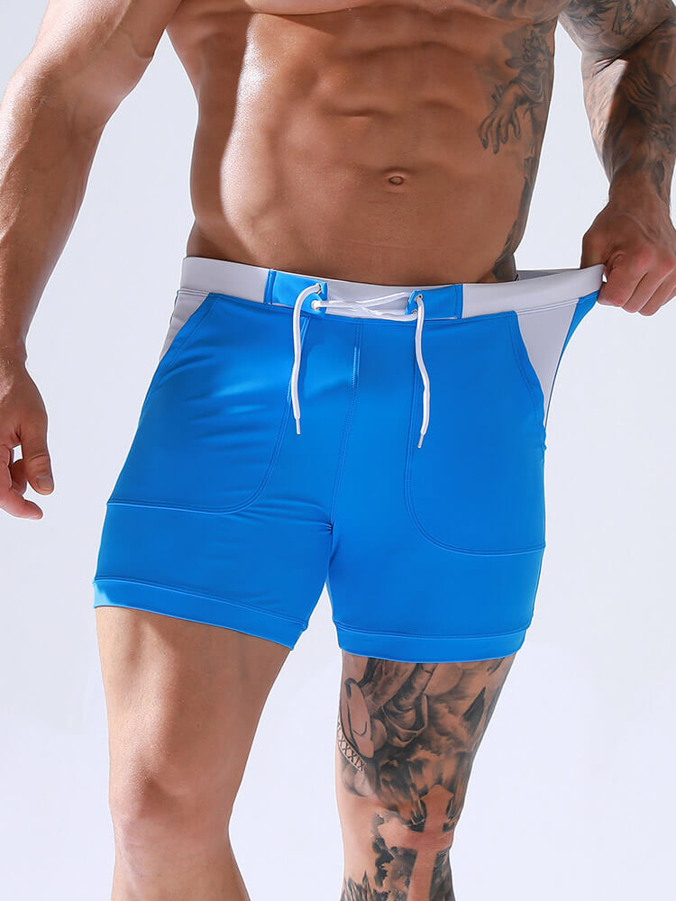 Men's Lace-Up Beach Pocket Swim Boxer Briefs - Triniful