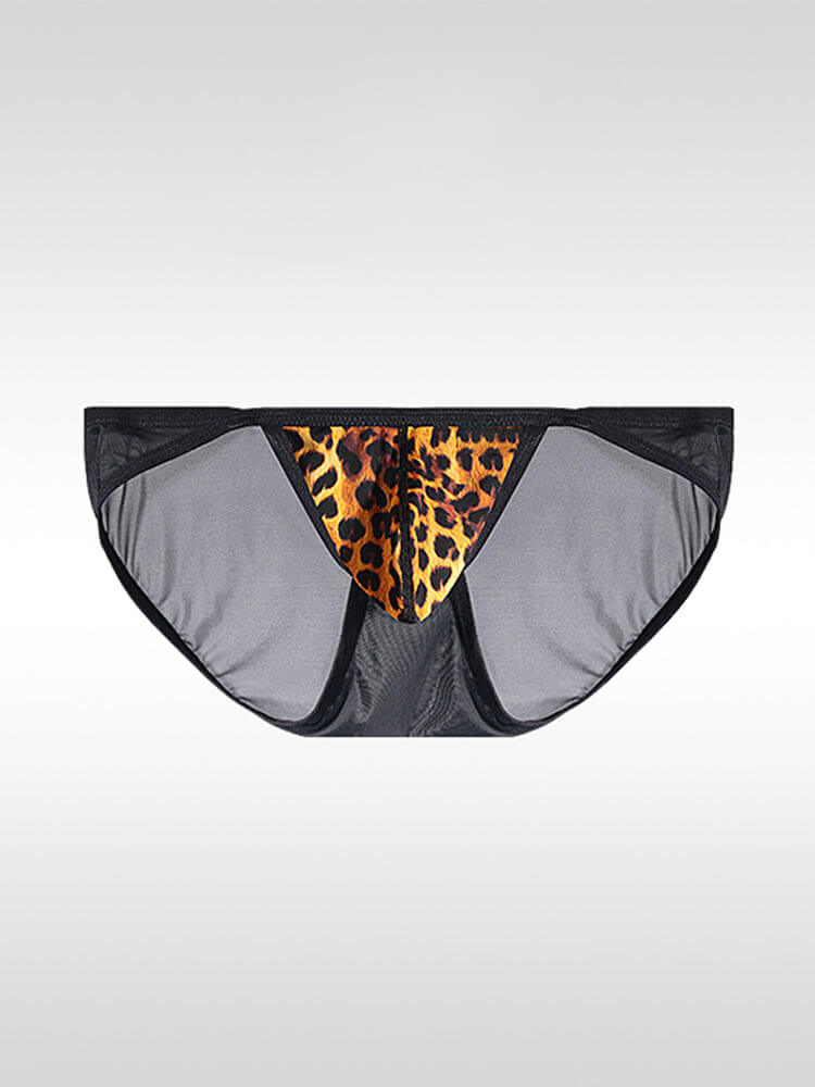 Men's Sexy Leopard Print U-Convex Pouch Briefs - Triniful