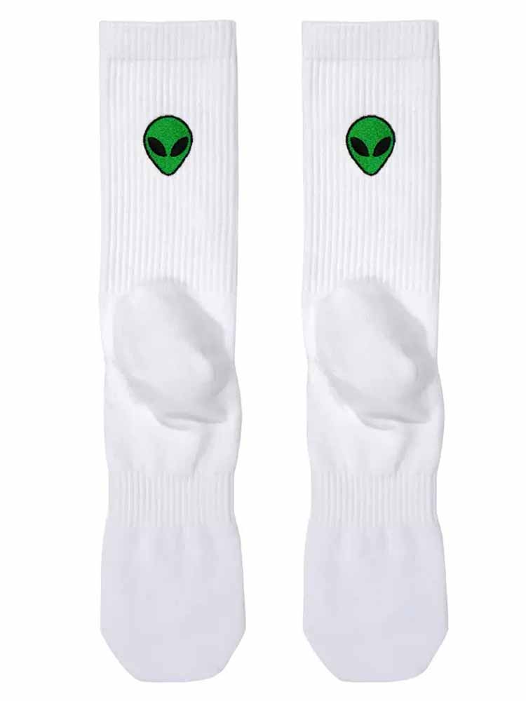Men's Thin Embroidered Alien Sports Socks - Triniful
