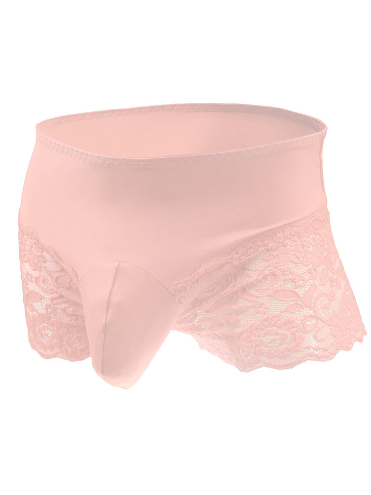 Men's Low Waisted Lace Spandex Boxer Trunks - Triniful
